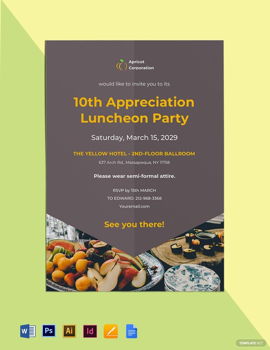 Employee Appreciation Luncheon Invitation Template Download In Word 