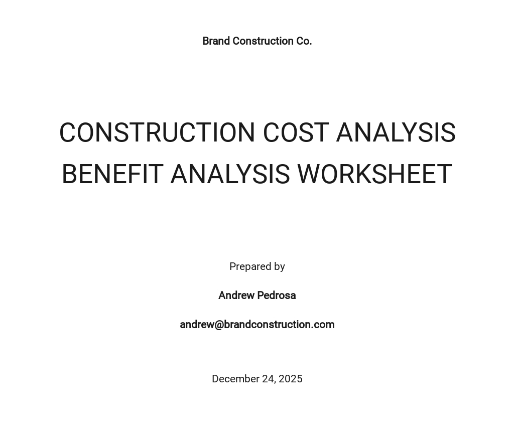 Free Sample Construction Project Cost Analysis Template - Google Docs, Word, Apple Pages ...