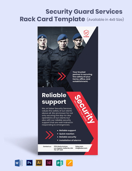 FREE Security Guard ID Card Template - Word (DOC) | Apple (MAC) Pages ...