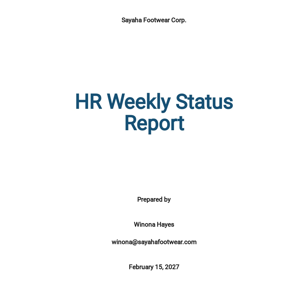 FREE Generic Weekly Status Report Template - PDF | Word (DOC) | Apple ...