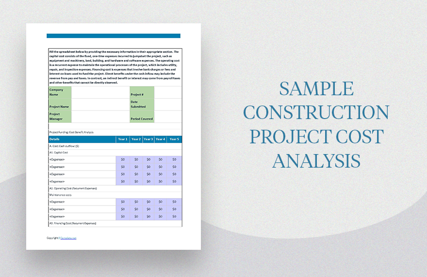 Construction Analysis Word Templates Design Free Download 