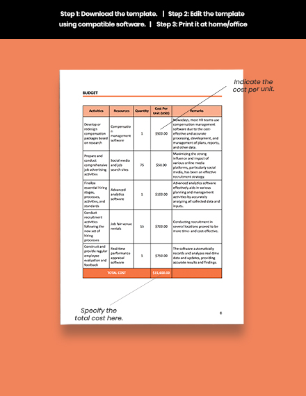 HR Annual Plan Template Google Docs Word Template