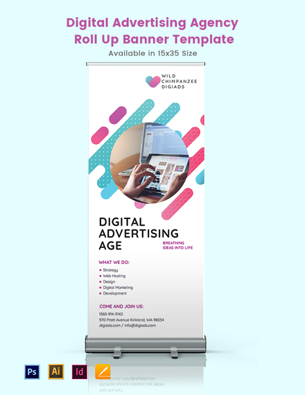 Financial Agency Roll Up Banner Template - Download in Word, Google ...