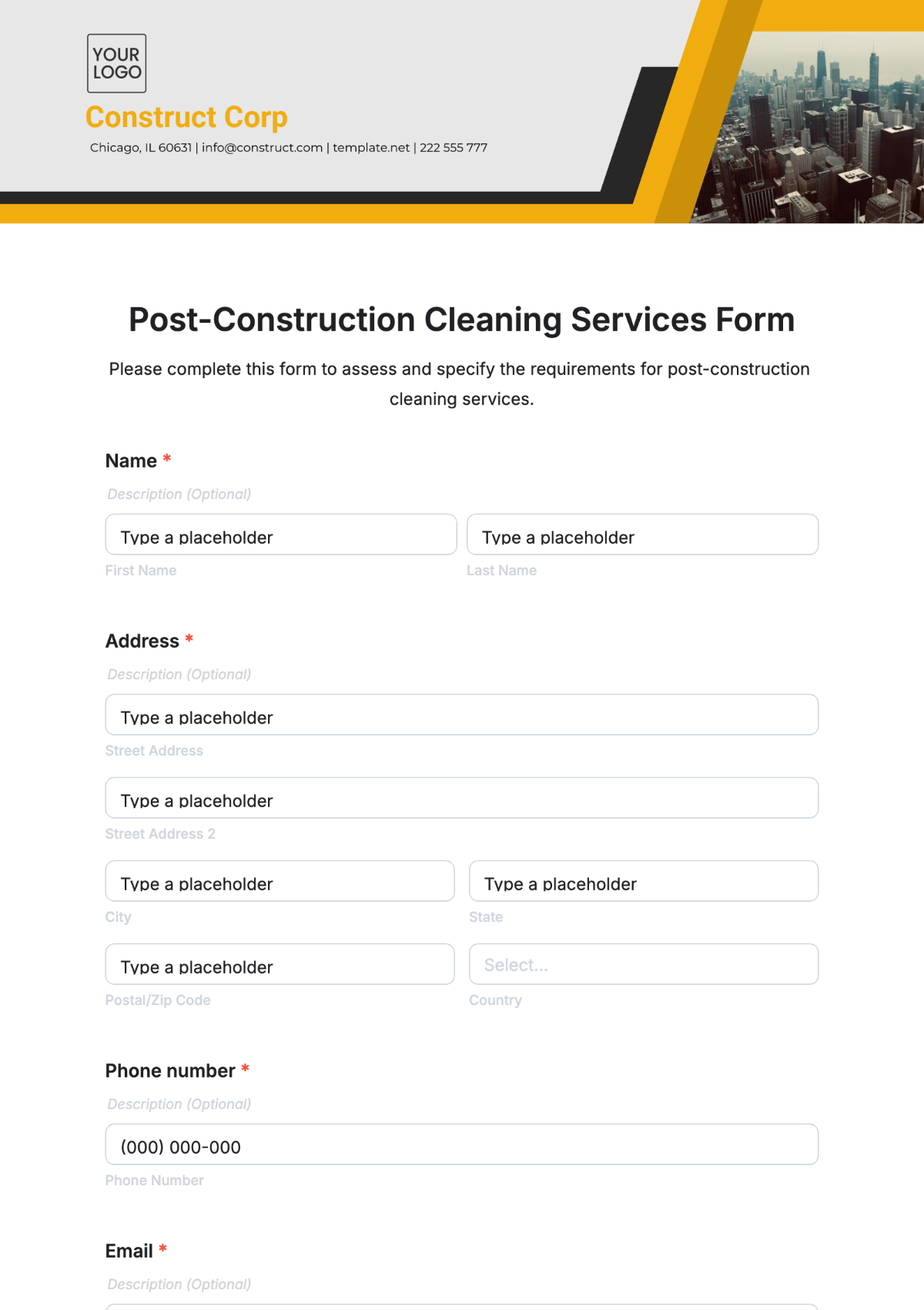 Free Cleaning Services Form Templates To Edit Online Free Cleaning Services Form Templates To Edit Online