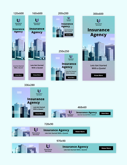 Insurance Agency Web Ads Template - PSD | Template.net