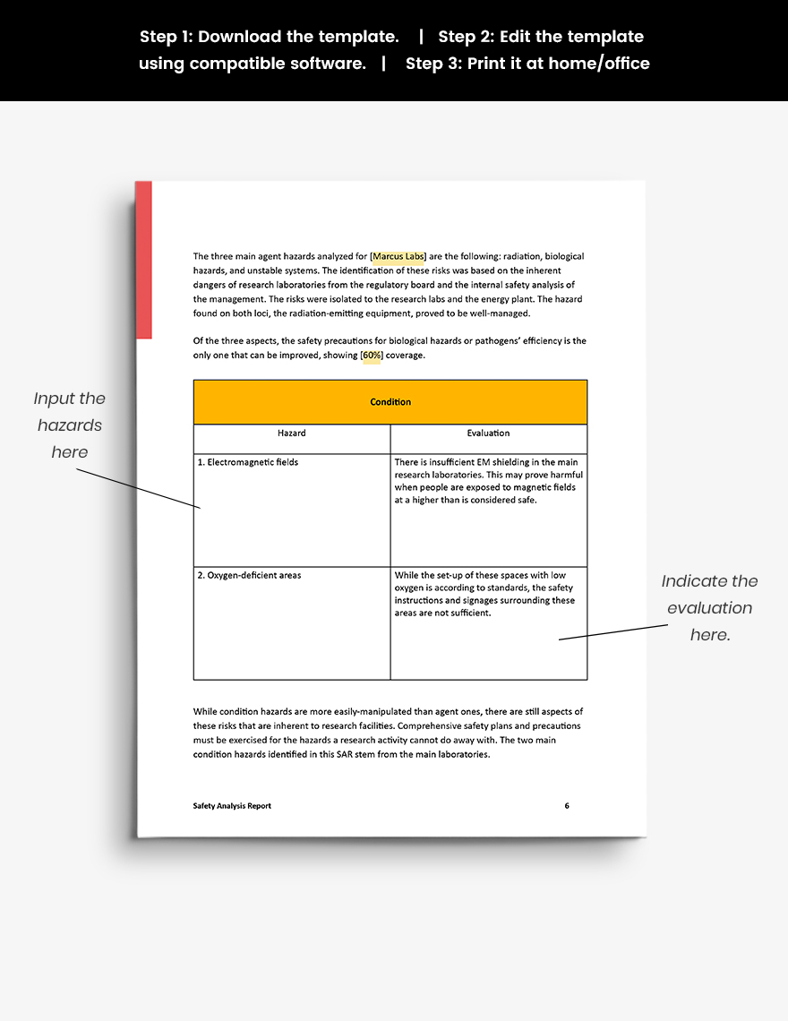 Free Safety Analysis Report Template Download In Word Google Docs Apple Pages Template