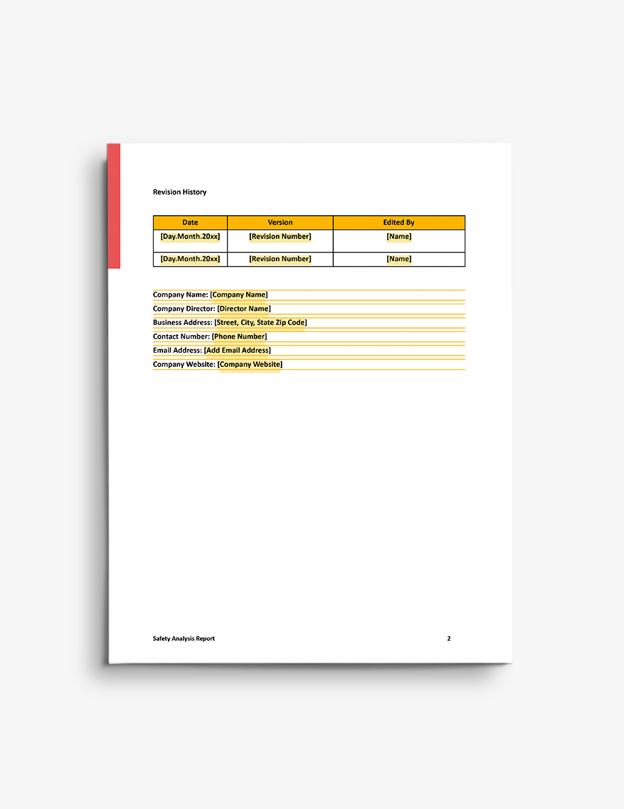 Free Safety Analysis Report Template Download In Word Google Docs Apple Pages Template