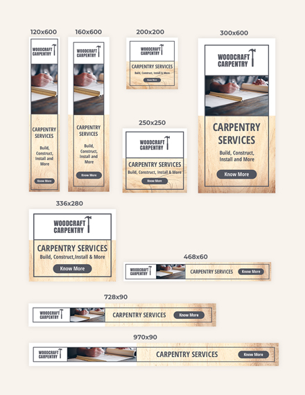 Carpenter Web Ads Template - PSD | Template.net