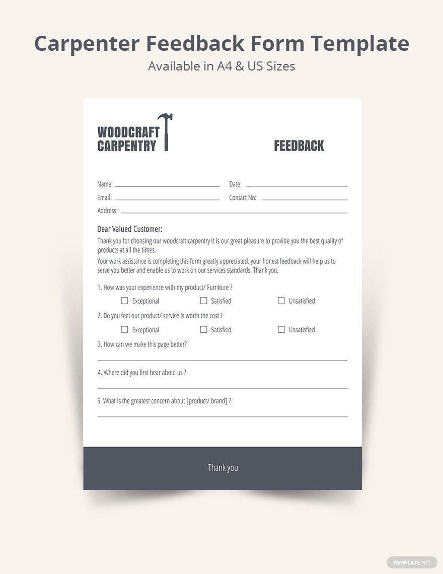 Free IT Service Feedback Form Template - Word, Apple Pages | Template.net
