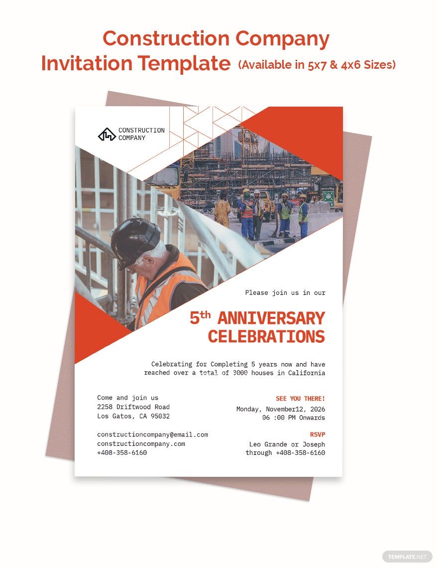 Sample Construction Invitation Template - Illustrator, InDesign, Word ...