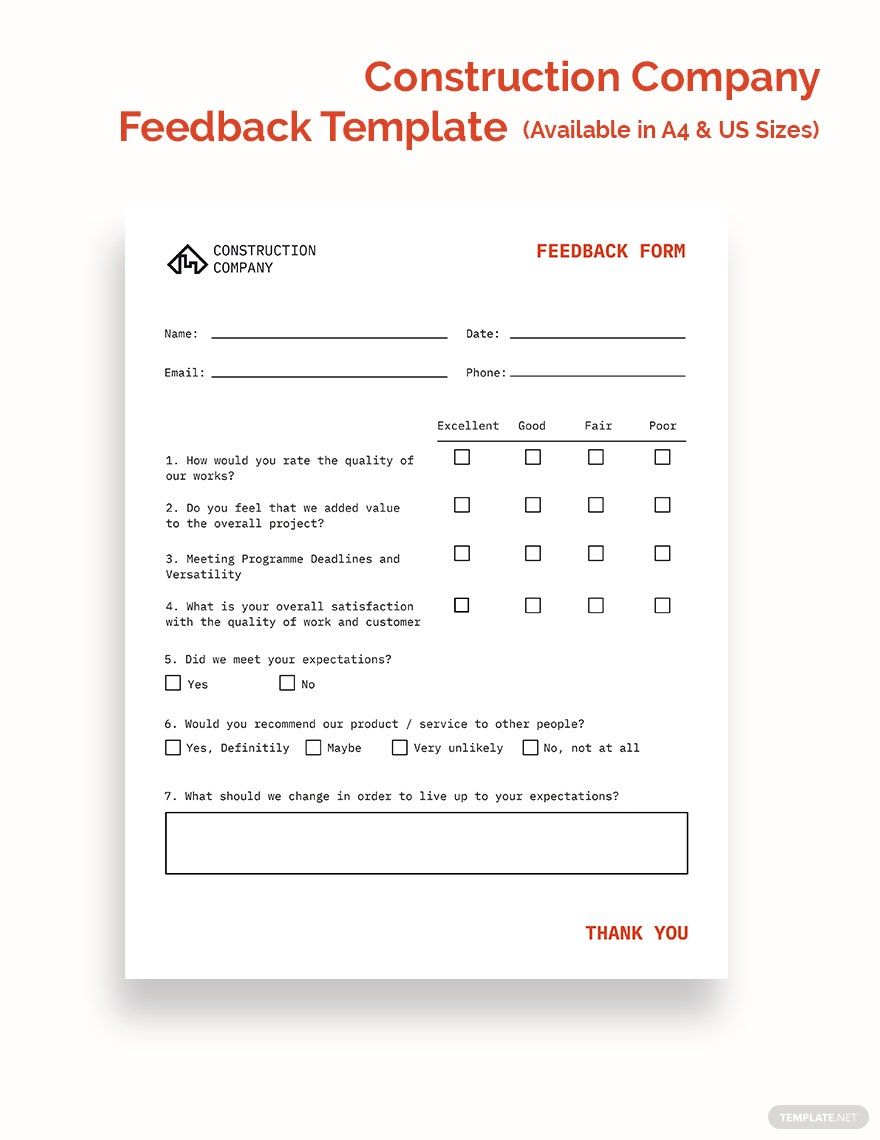 Free Feedback Form Templates To Edit Online