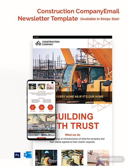 Construction Company Email Newsletter Template
