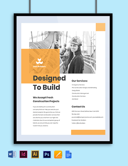 Simple Construction Advertisement Flyer Template