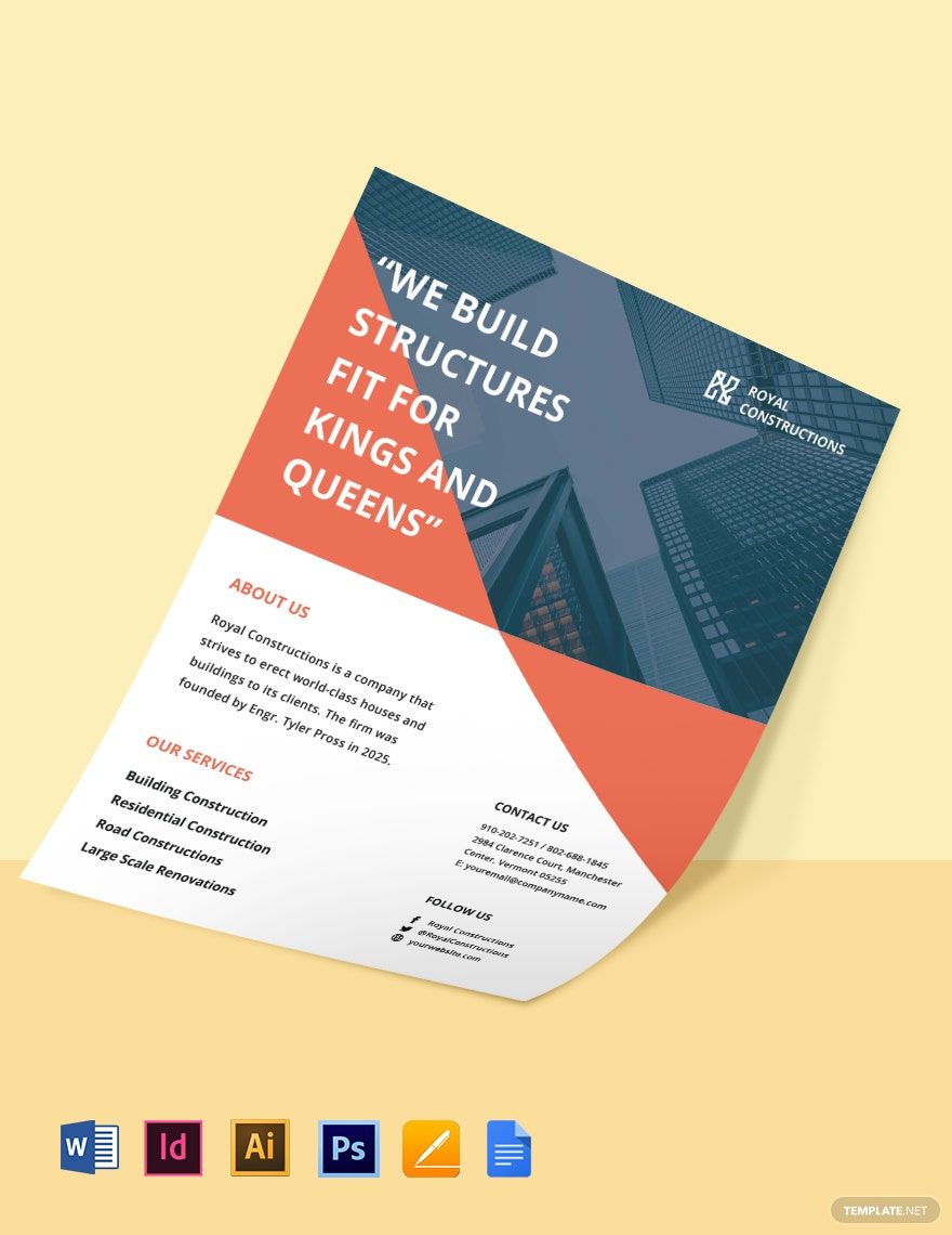 Construction Advertisement Templates Design Free Download 