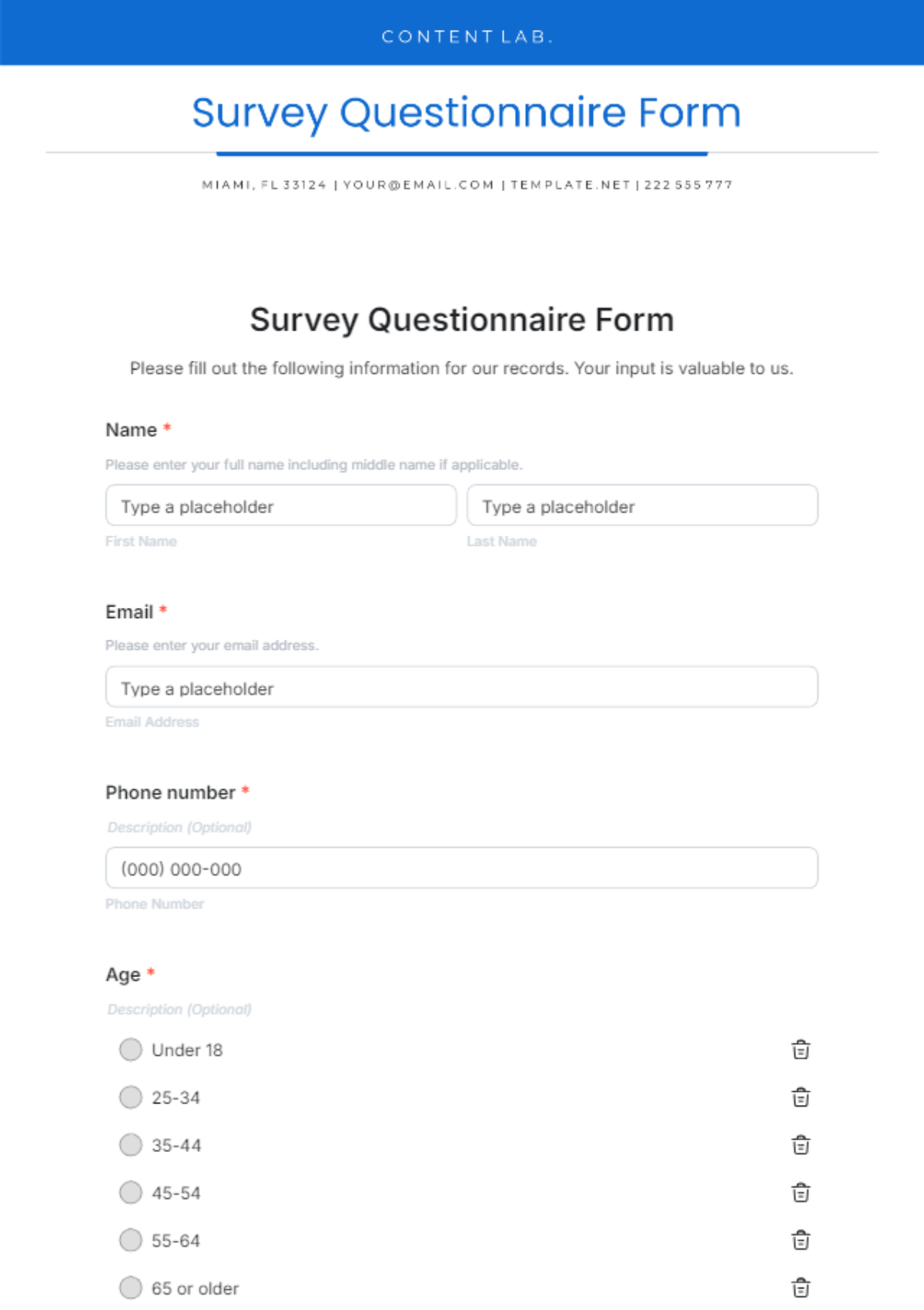 Free Customer Experience Questionnaire Template To Edit Online Free Customer Experience Questionnaire Template To Edit Online