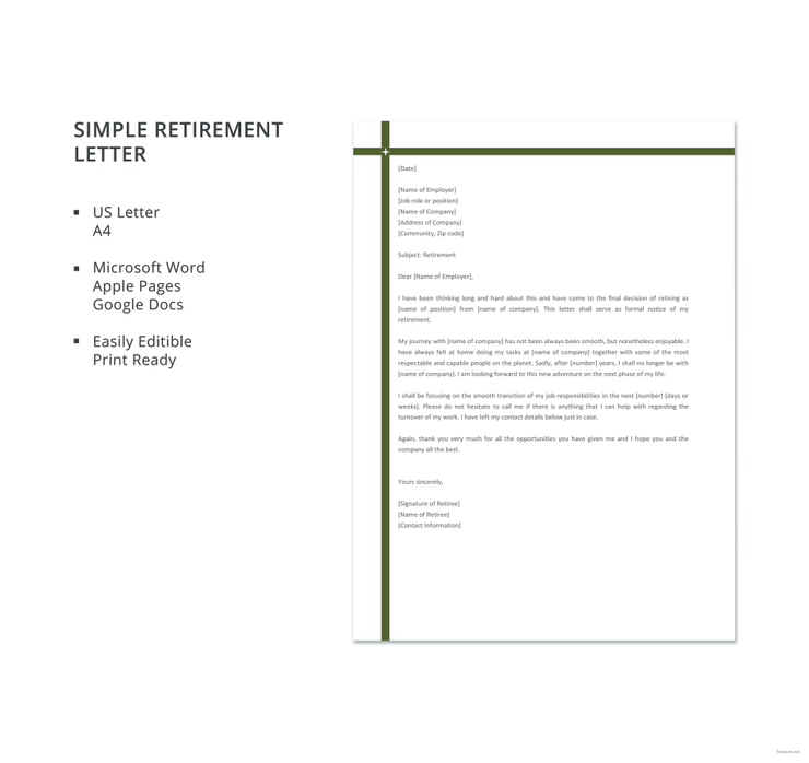 36+ Retirement Letter Templates - PDF, DOC | Free & Premium Templates