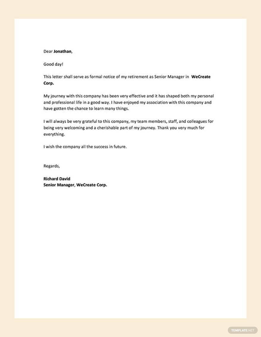 Retirement Letter Templates 17 Docs Free Downloads Template