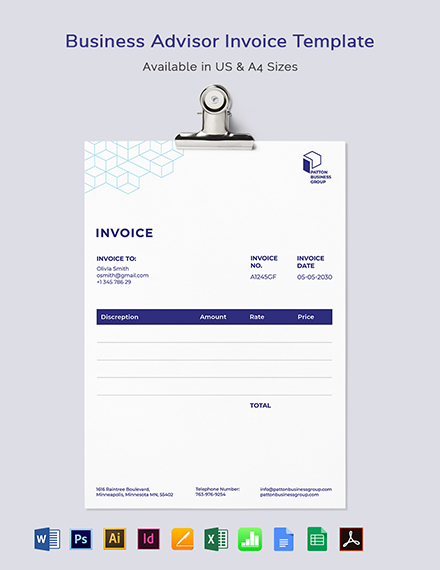Business Invoice Template - Google Docs, Google Sheets, Excel, Word ...