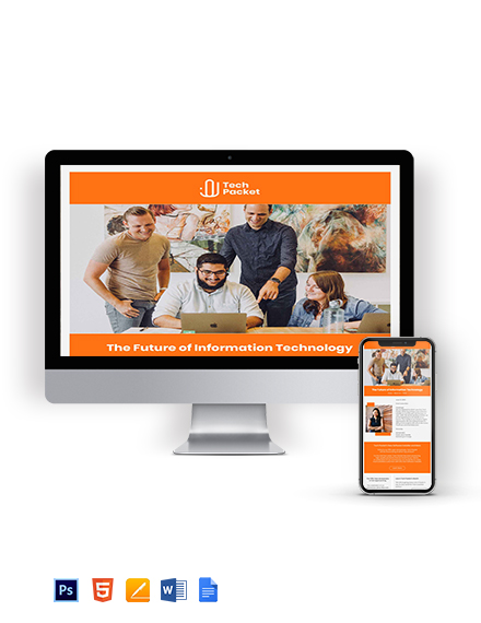 Free Modern Technology Newsletter Template - HTML5 | Template.net