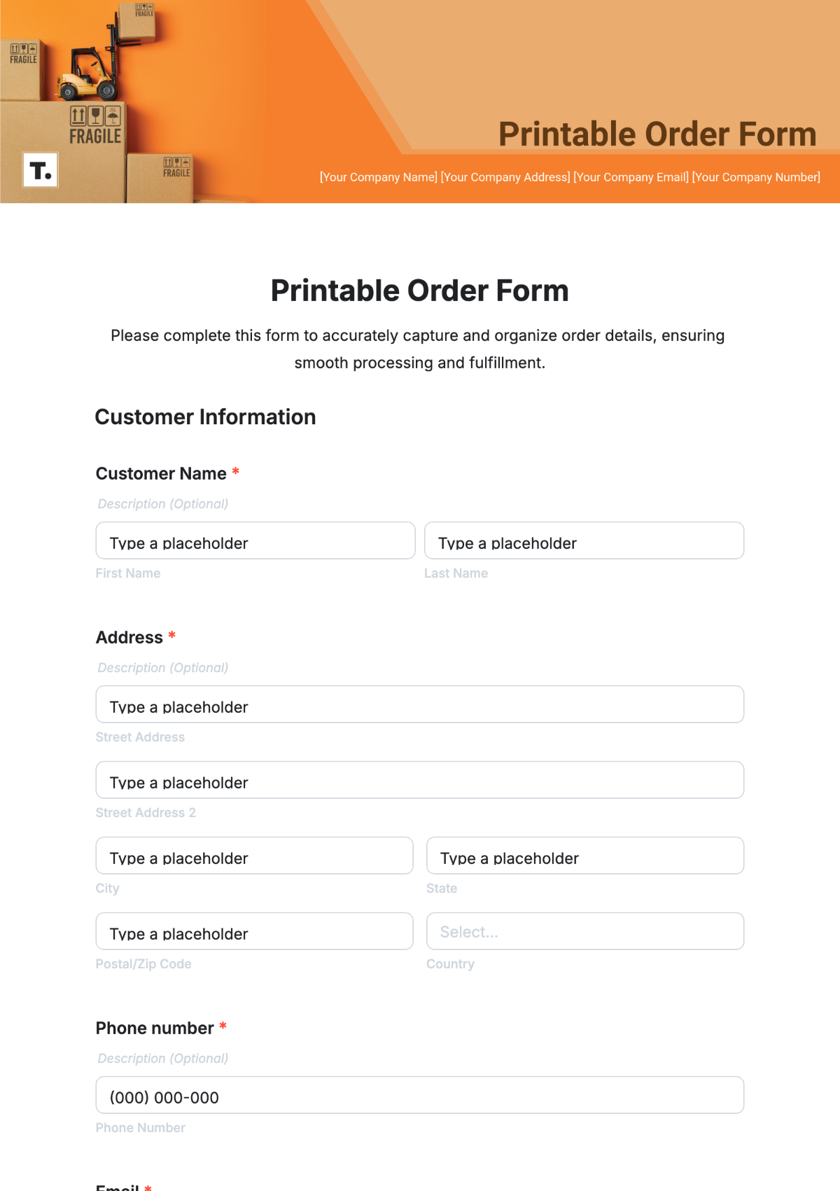 Free Bakery Order Form Template To Edit Online