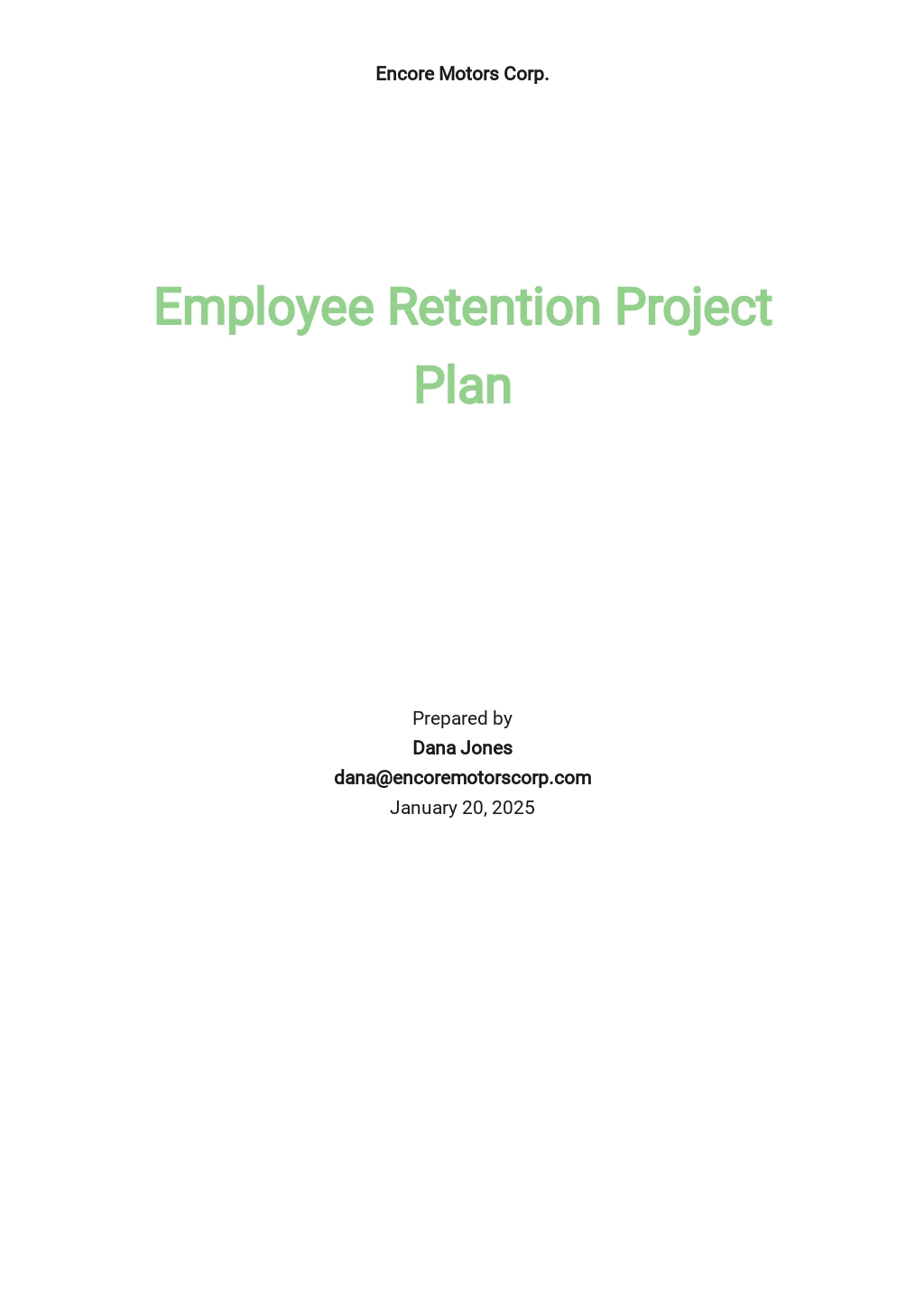 Retention Plan Template