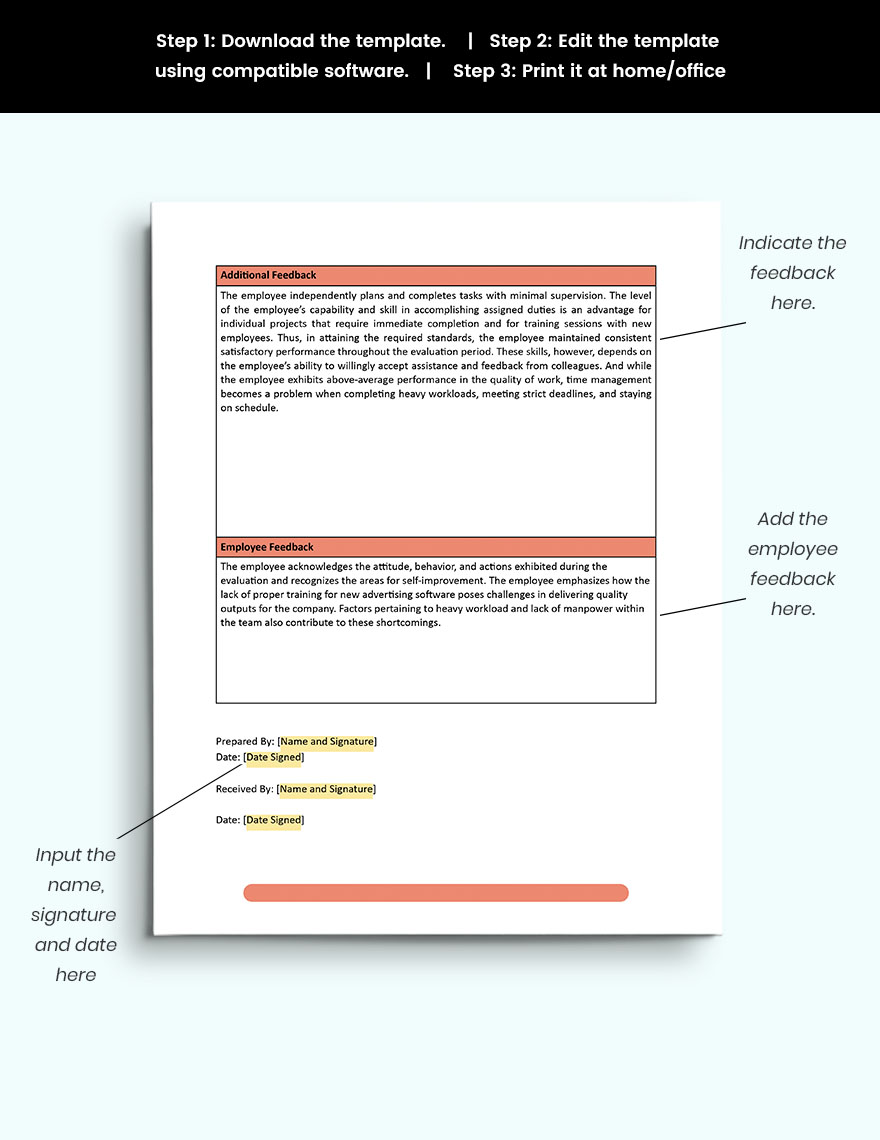 Performance Improvement Plan Template - Google Docs, Word, Apple Pages ...