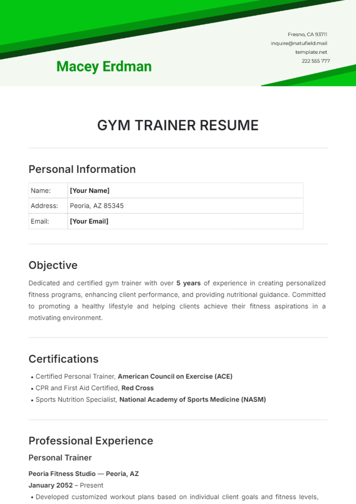 Free Trainer Resume Templates To Edit Online And Download Free Trainer Resume Templates To Edit Online And Download