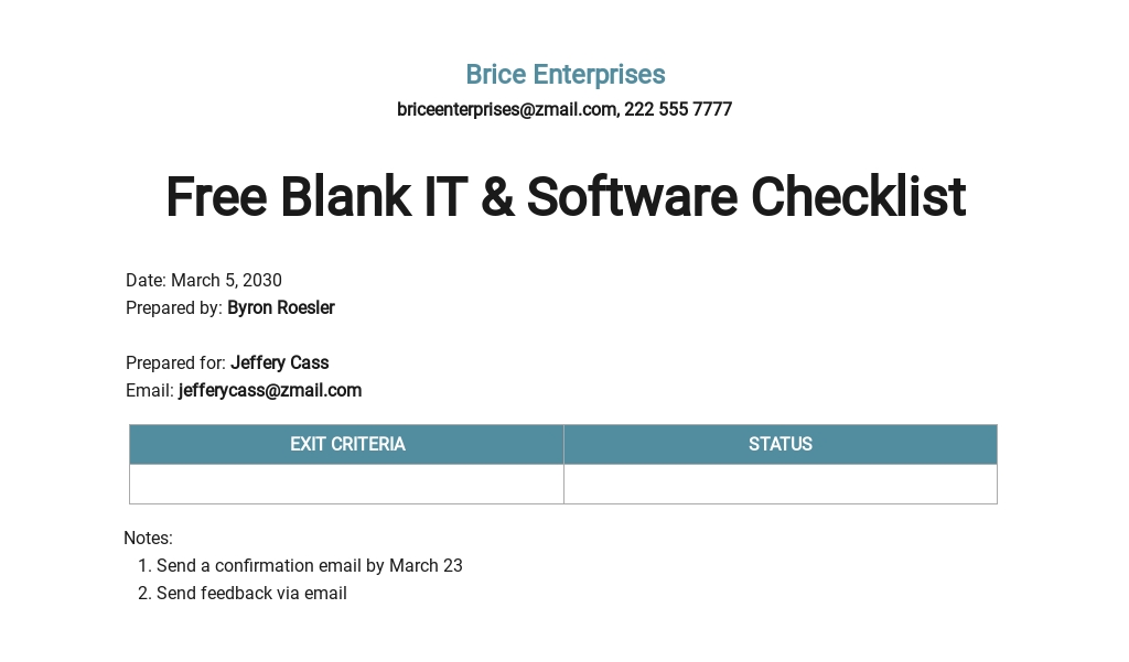 FREE Daily Software Checklist - Word | Google Docs | Apple (MAC) Pages