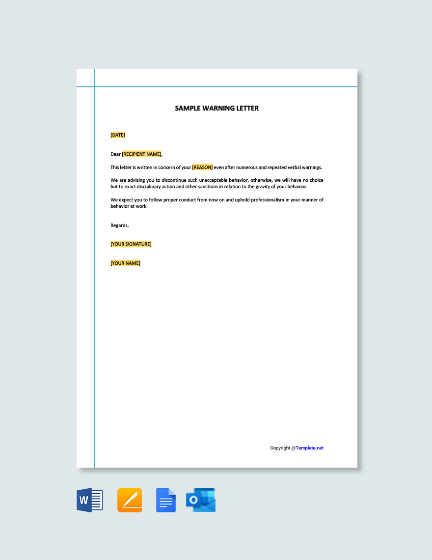 Warning Letter For Attendance Lateness Template Googl - vrogue.co