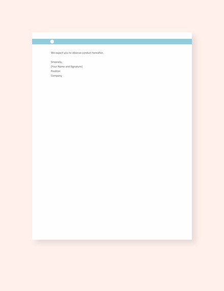 FREE Warning Letter for Dress Code Violation Template: Download 700 ...