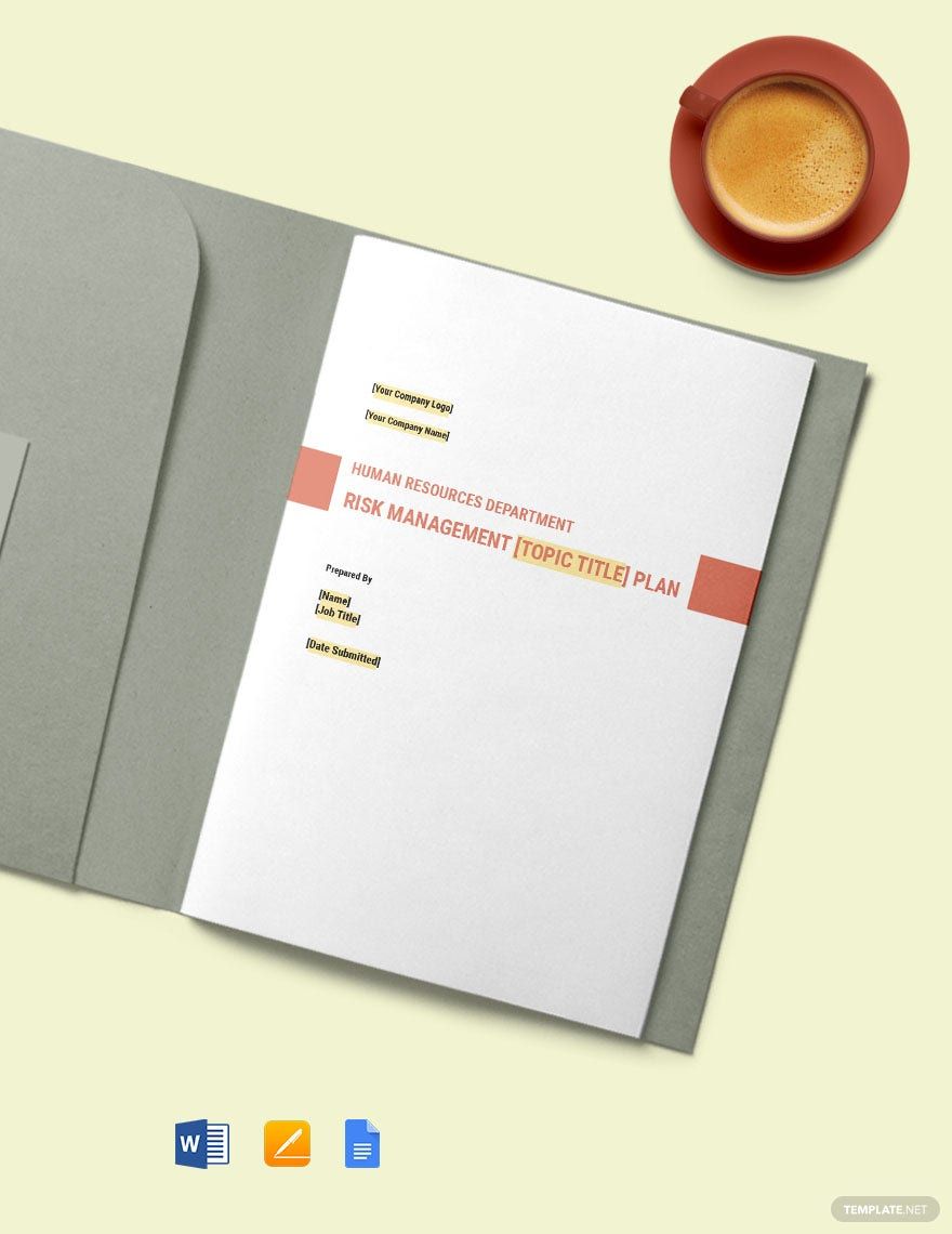 HR Risk Management Plan Template Word Google Docs Apple Pages Template