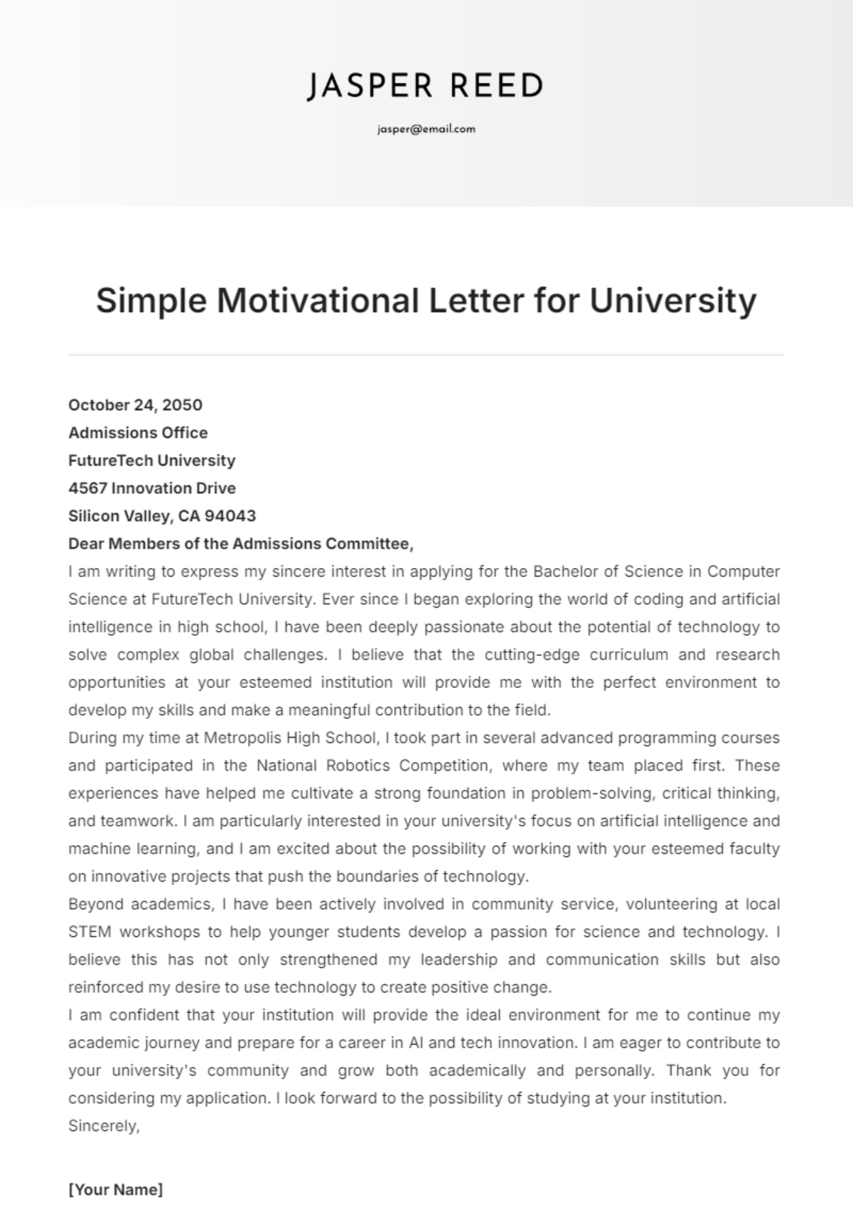 Free Student Enrollment Letter Template To Edit Online