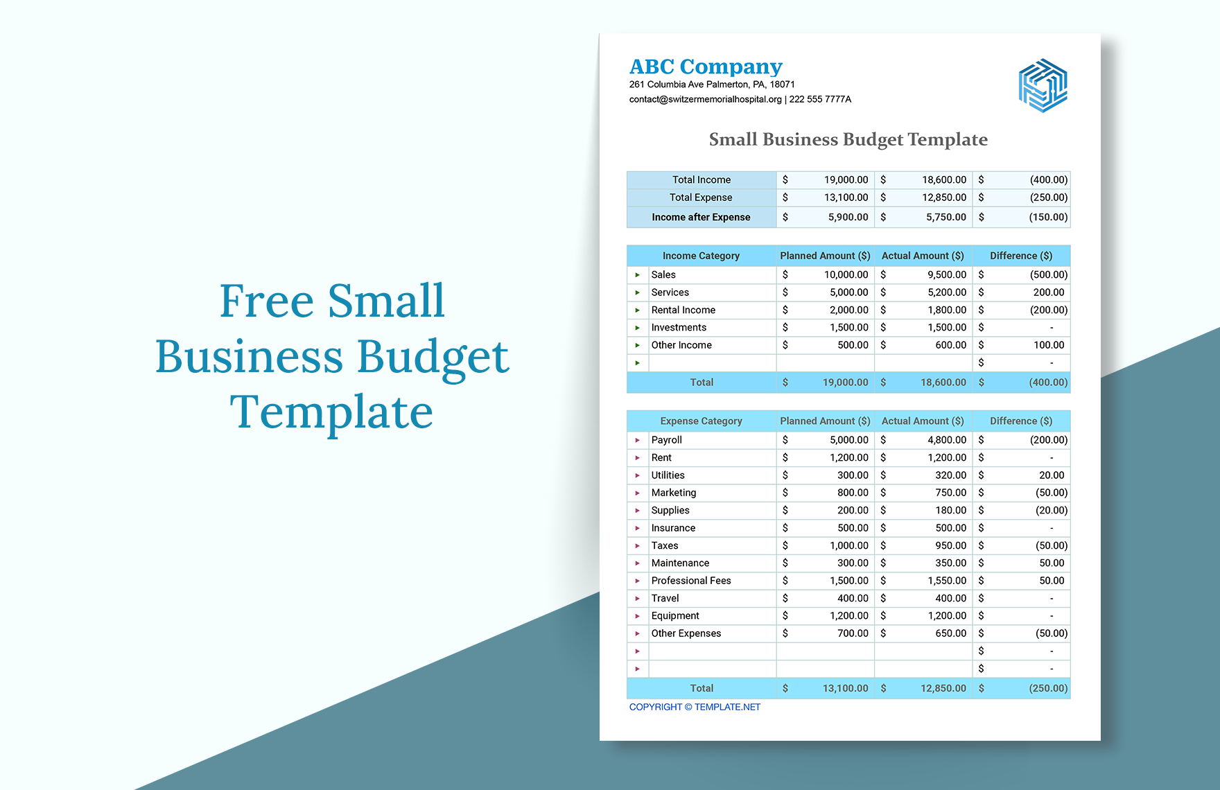 FREE Small Busines Numbers Template Download Template