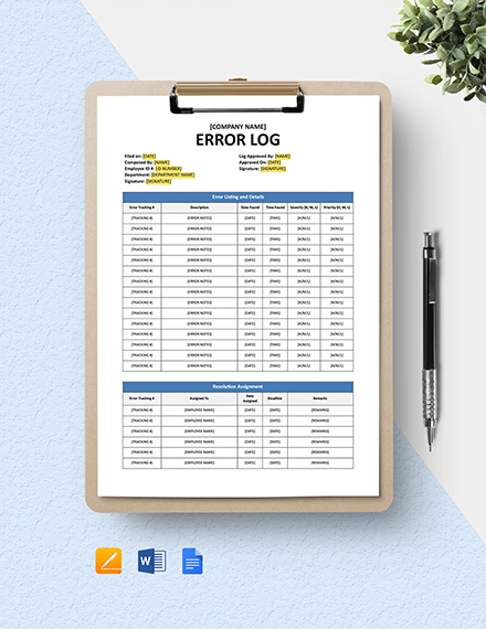 FREE IT And Software Log Templates Word Excel Google Docs Apple 