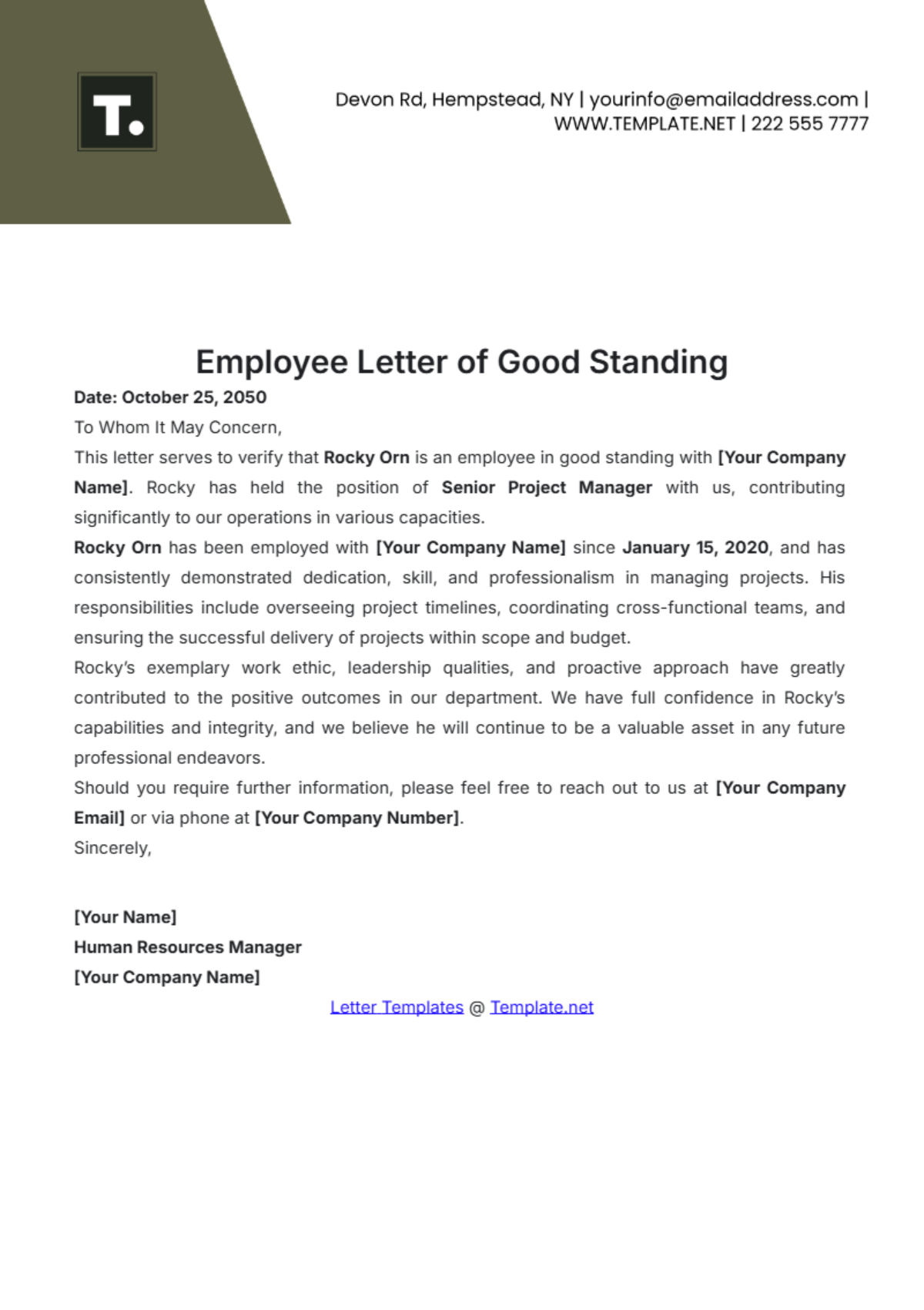 Free AWOL Employee Letter Outline Template To Edit Online