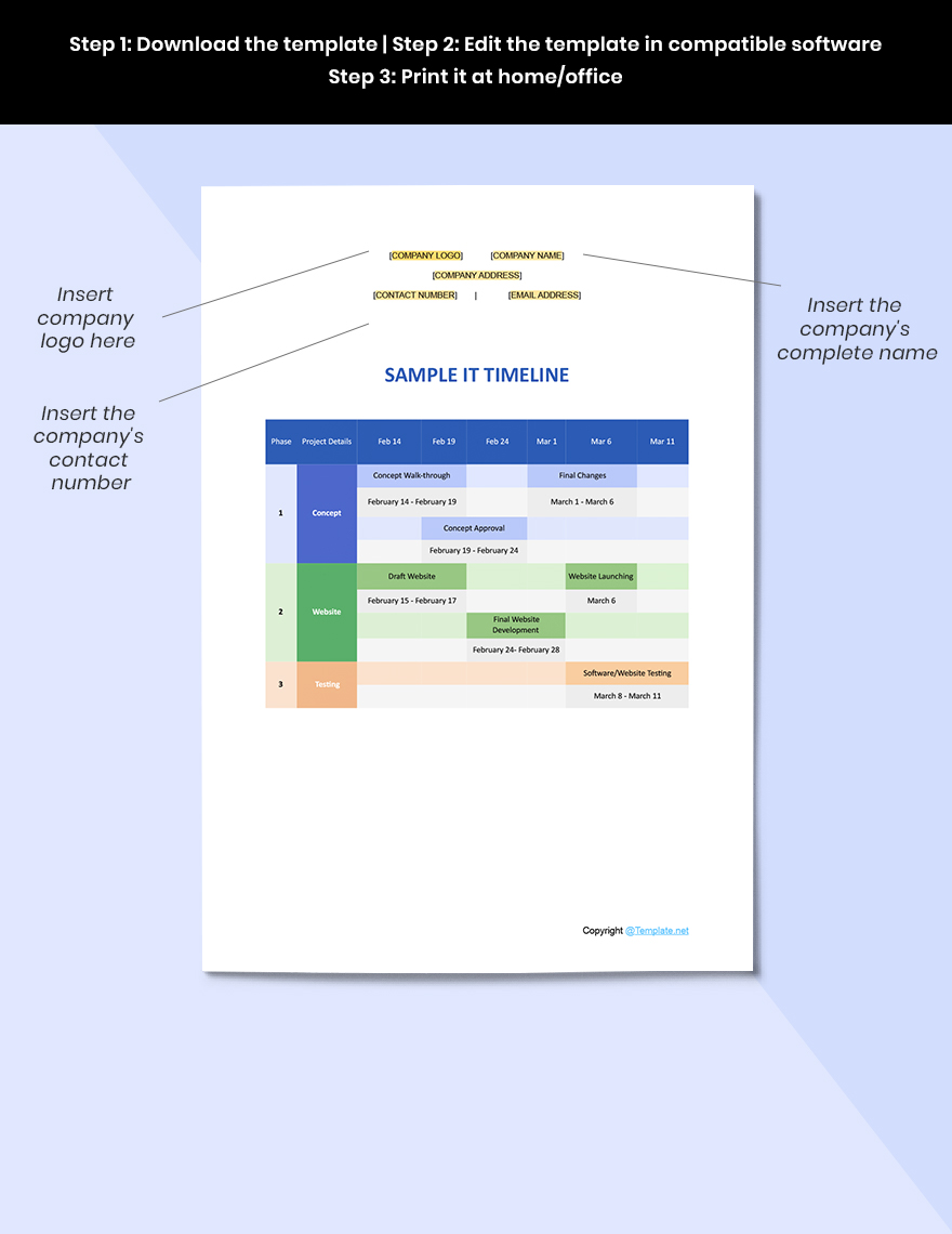 Free Sample IT Timeline Template - Download in Word, Google Docs, Apple ...