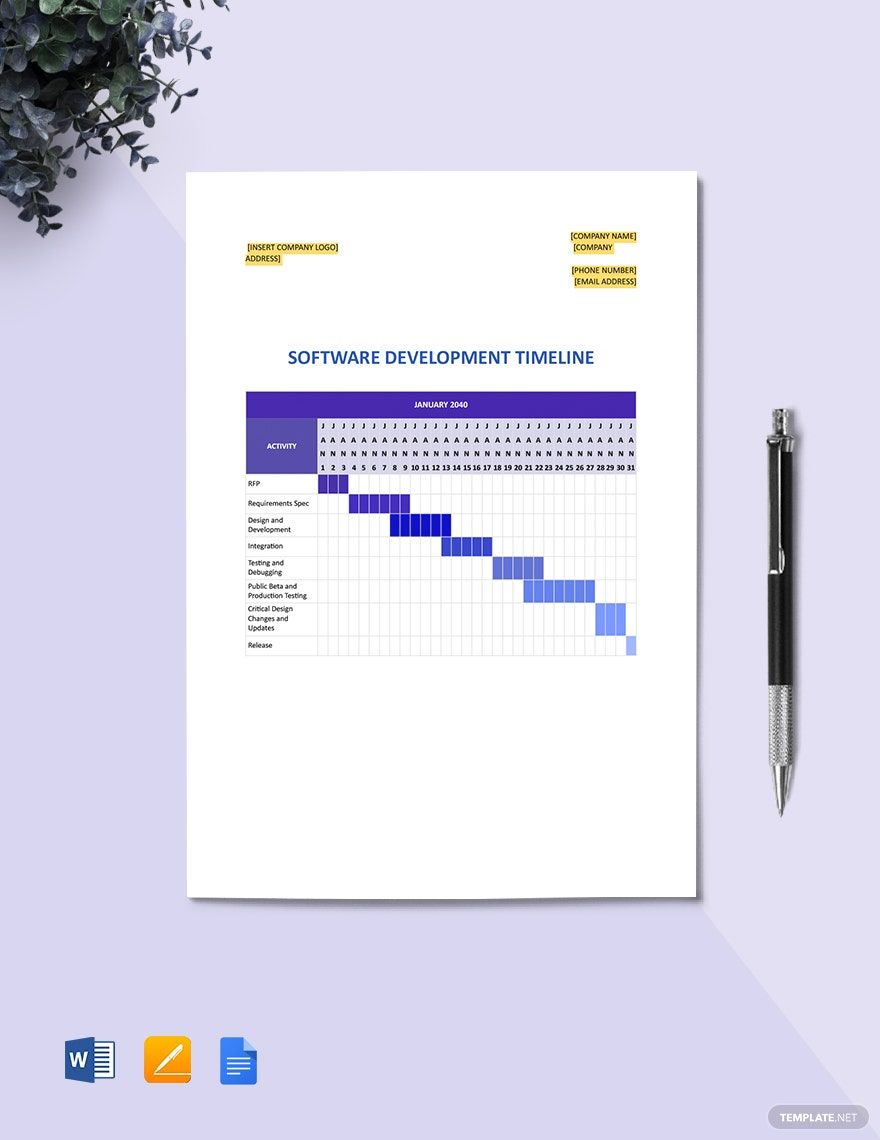 Software Development Timeline Template Download In Word Google Docs 