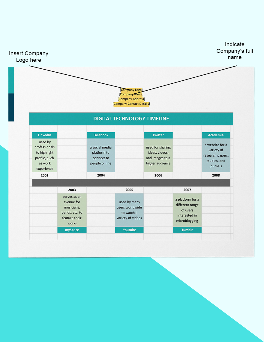 Digital Technology Timeline Template - Download in Word, Google Docs ...