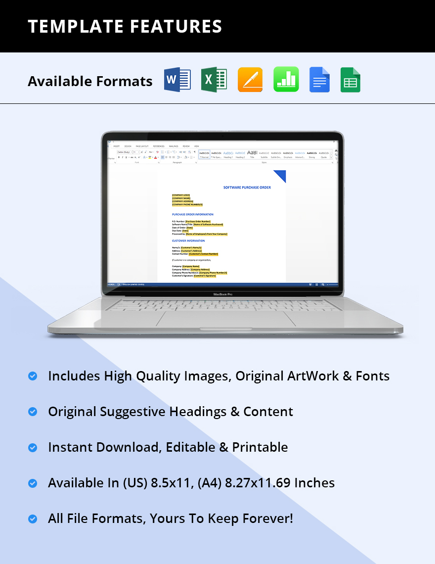 Blank Software Purchase Order Template - Download in Word, Google Docs ...