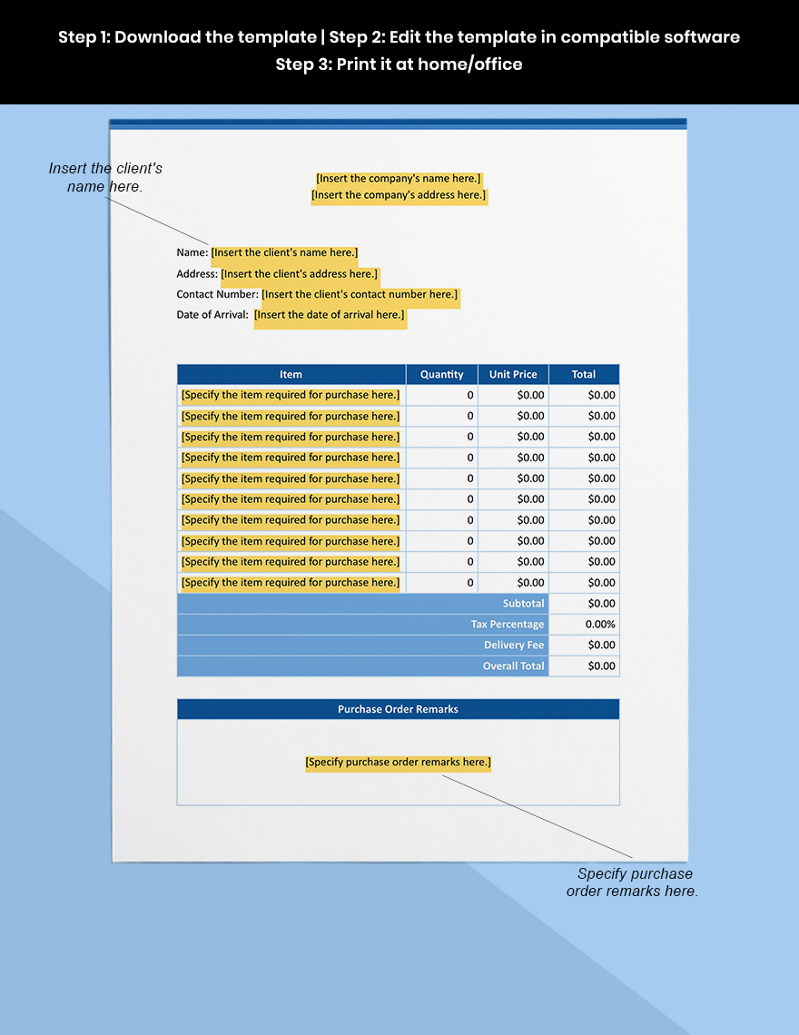 IT Project Purchase Order Template - Download in Word, Google Docs ...