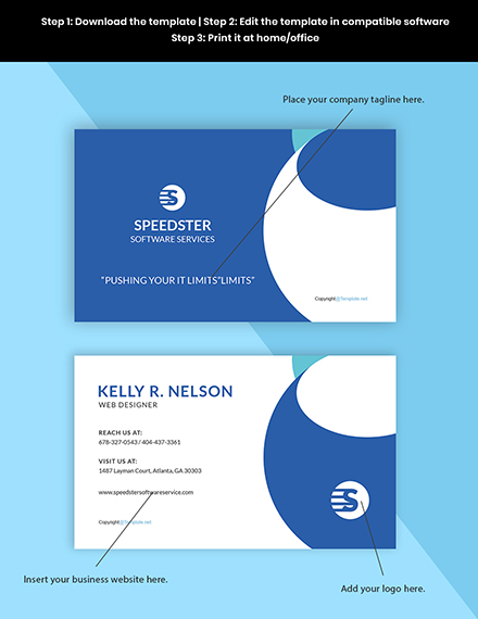 Free Creative Software Developer Business Card Template - Google Docs ...