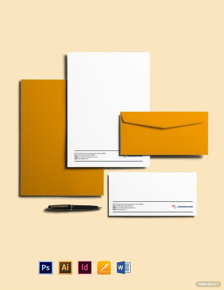 Tech Envelope Template Illustrator InDesign Word Apple Pages PSD 