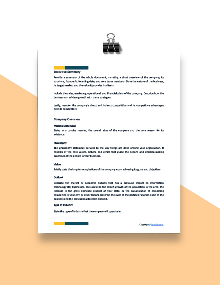 Free Basic IT Business Plan Template - Google Docs, Word | Template.net