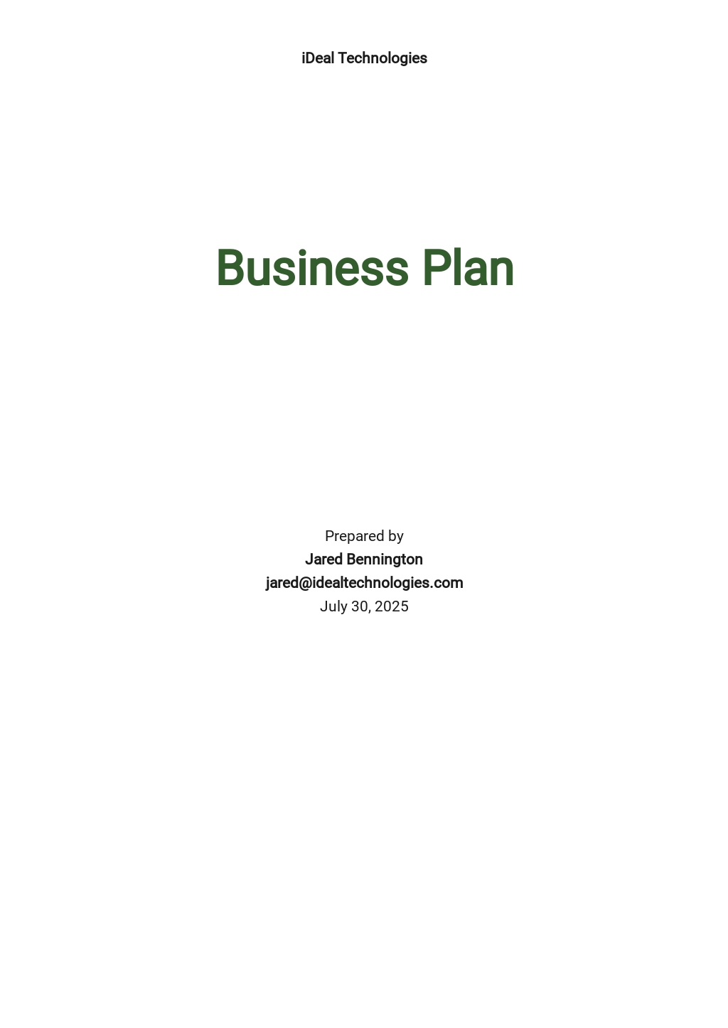 Simple IT & Software Plan Template - Google Docs, Word, Apple Pages ...
