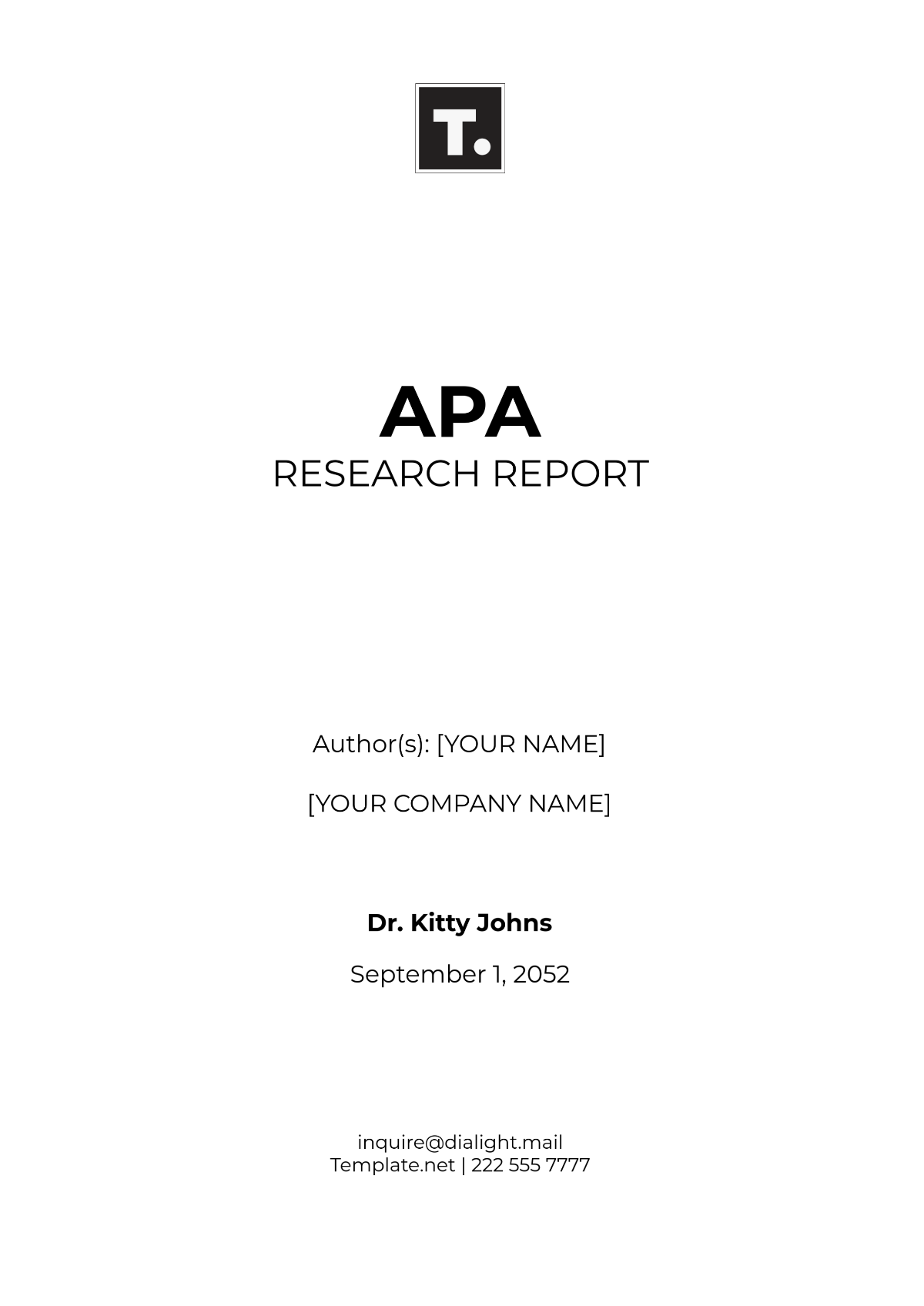Free Market Research Report Template To Edit Online