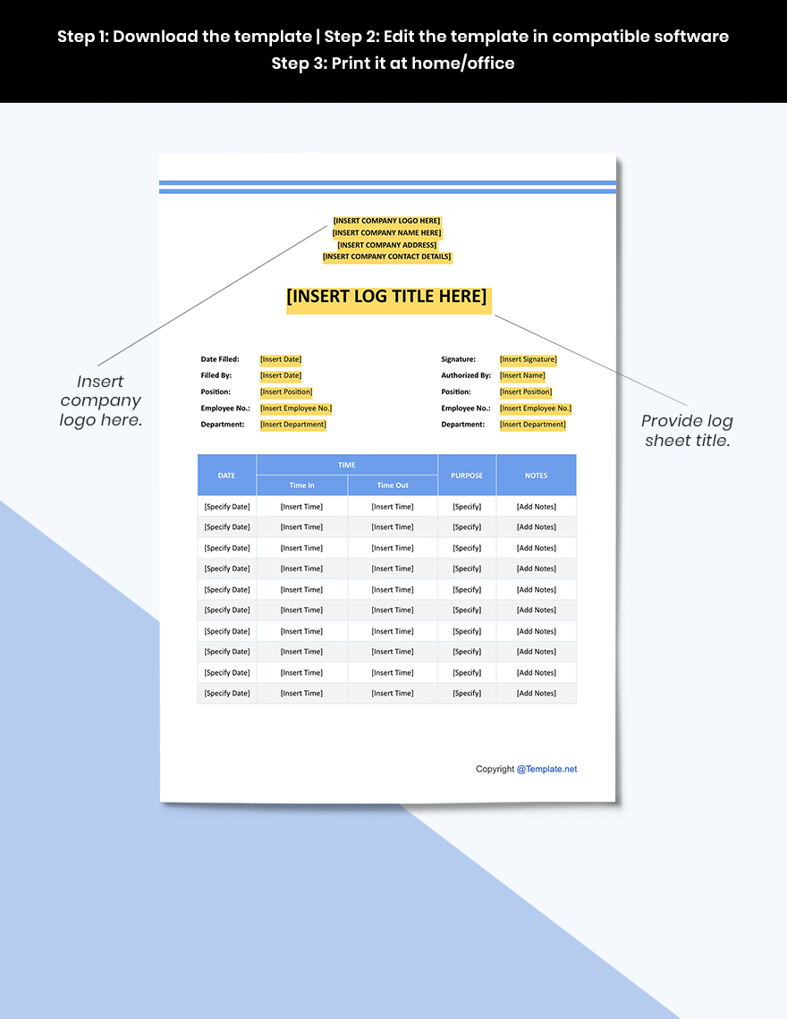 Log Status Template - Google Docs, Google Sheets, Excel, Word, Apple ...