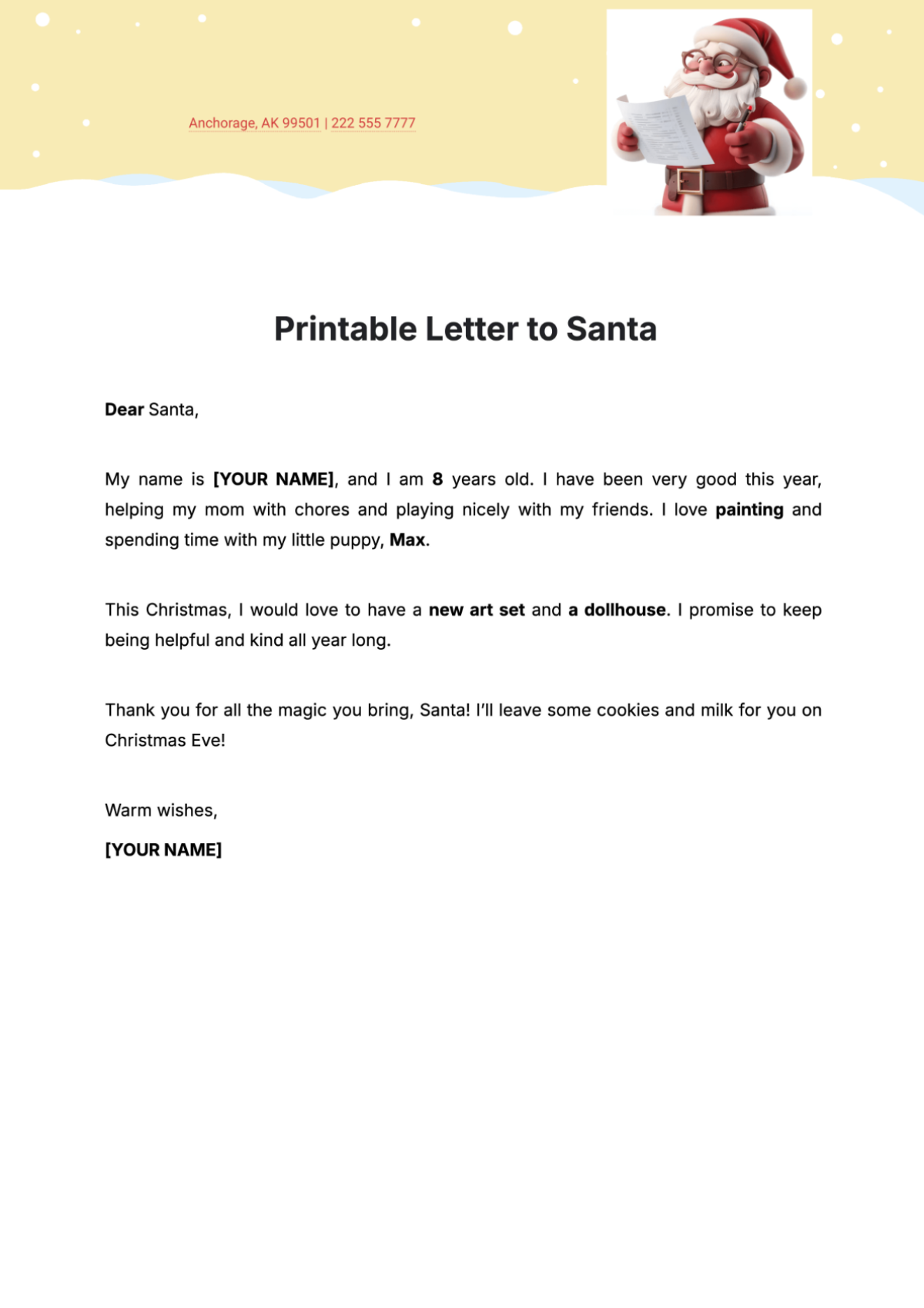 Secret Santa Letter Template Templates maexproit