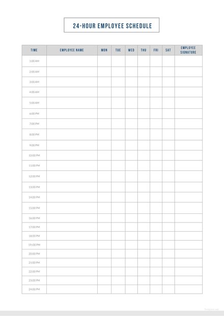 Weekly 24 Hour Schedule Template In Microsoft Word PDF Apple Pages Template
