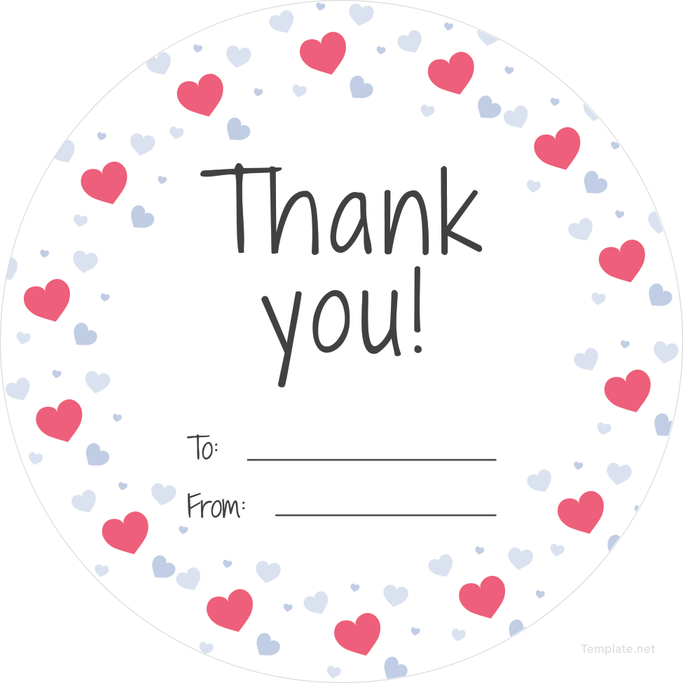 Thank You Label Template Editable Printable Round Label Circle Images 