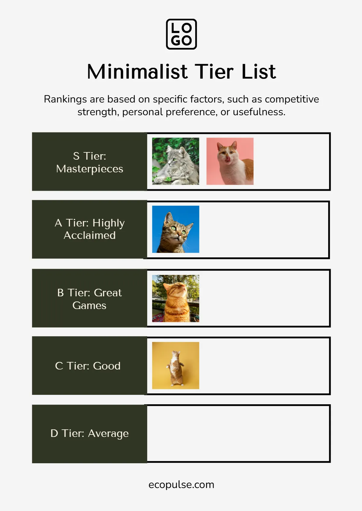 Free Minimalist Tier List Template To Edit Online
